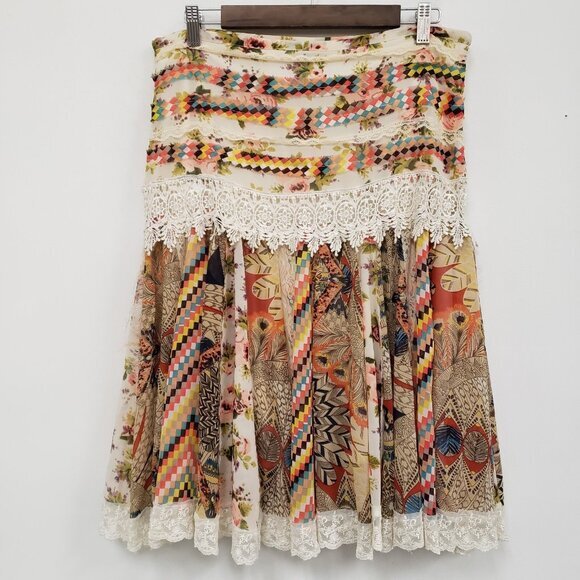 Dimri | Skirts | Dimri Womens Patchwork Boho Aztec Midi Skirt Size L ...